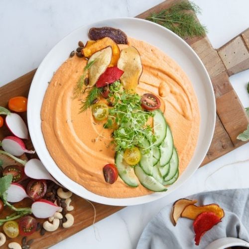 Chargrilled Capsicum Hummus with Cashews & Miso - Ascension Kitchen